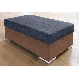Hocker Collection AB "John, B: 100 cm", braun (braun, blau), B:100cm H:40cm T:70cm, Hocker, Hocker, optional Federkernpolsterung