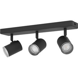 Eglo Deckenspot "CONSUMA 1 Spotlampe - Stahl - GU10 - 3X5W - IP44", schwarz, 3, H: 13cm, 1 Stk., Leuchten, Wandleuchte, Wandspot, schwenkbar, Strahler, L40 x B8 x H13 cm, Deckenspot