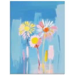 Glasbild Artland "L&ouml;wenzahn-Traumlandschaft", farbe bild(er): blau, B:45cm H:60cm, Bilder, in verschiedenen Gr&ouml;&szlig;en