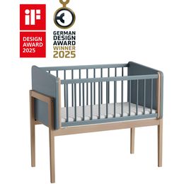 Beistellbett Paidi "LITTLE CLOUD", blau (buche, mattblau), B:99cm H:110cm T:57cm, Holz teilmassiv, Babybetten, mit Lattenrost, variabel h&ouml;henverstellbar, umbaubar zum Tiny Sofa