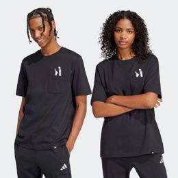 T-Shirt adidas Sportswear "LOUNGE SLIDES GRAPHIC POCKET", Herren, Gr. S, schwarz, Obermaterial: 100% Baumwolle, Shirts T-Shirt