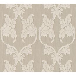 Textiltapete ARCHITECTS PAPER "Tessuto", beige, B:0,53m L:10,05m, Viskose, Vlies, Tapeten, Tapete Barock Tapeten Wohnzimmer Schlafzimmer K&uuml;che modern Flur Design