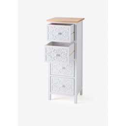 bonprix Schrank stehend mit Ornament, wei&szlig;, Gr.85x34 cm, Romantische Badezimmerserie mit sch&ouml;ner Ornamentik