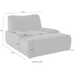 Loveseat DOMO collection "Cesena Designsessel zum Kuscheln, komfortabel Relaxen, Breite 122cm", grau (anthrazit), B:122cm H:81cm T:151cm, Sessel, bequem und stylish, frei im Raum stellbar