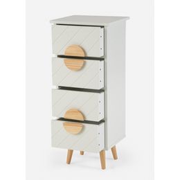bonprix Badezimmer Kommode, wei&szlig;, Gr.83x35 cm, Schubladenkommode in moderner Nat&uuml;rlichkeit