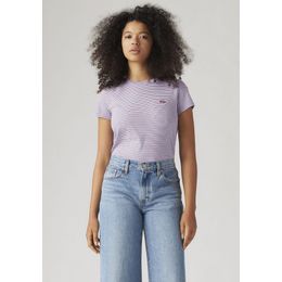 Levi's T-Shirt LEVI'S "PERFECT TEE", Damen, Gr. XS (34), collegiate stripe he, Single Jersey, Obermaterial: 100% Baumwolle, gestreift, figurbetont normal, Rundhals, Shirts T-Shirt, mit kleiner Logo-Stickerei