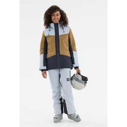 Skijacke WHISTLER "Kingland", Damen, Gr. 38, blau, hellbraun, 100% Polyester, mehrfarbig, normal, ohne Ausschnitt, Jacken Skijacke, in atmungsaktiver Qualit&auml;t