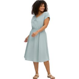 sheego Damen Sommerkleid aus Musselin kalkmint Gr&ouml;&szlig;e 44