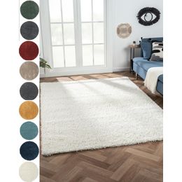Hochflor-Teppich "My Shaggy", beige (creme), B:160cm H:37mm L:230cm, Polypropylen (PP), MyFlair M&Ouml;BEL & ACCESSOIRES, Teppiche, Shaggy, Uni-Farben, leicht gl&auml;nzend, Microfaser, extra flauschig