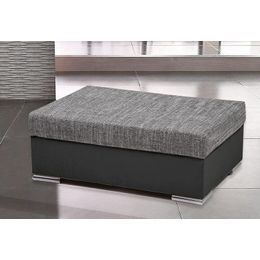 Hocker Collection AB "John, B: 100 cm", schwarz (schwarz, grau), B:100cm H:40cm T:70cm, Hocker, Hocker, optional Federkernpolsterung
