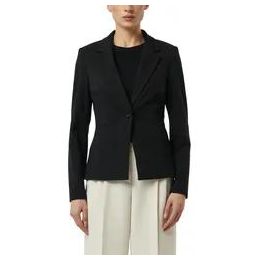 Jackenblazer comma, Damen, Gr. 42, schwarz, Web, Obermaterial: 50% Viskose, 42% Polyamid, 8% Elasthan, unifarben, k&ouml;rpernah h&uuml;ftbedeckend, tiefer V-Ausschnitt, abgesteppte Kante, Blazer, mit Reverskragen und 1-Knopf-Verschluss