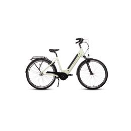 E-Bike SAXONETTE "SAXONETTE E-Bike Cityrad Optimum Plus" Gr. 50, gr&uuml;n matt, schwarz, Elektrofahrr&auml;der, 50cm, 28 Zoll (71,12cm), (mit integr. Akku), Elektrofahrrad f&uuml;r Alltag und Einkauf