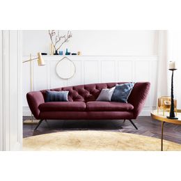 Recamiere Home Affaire "Beatrice, bequem und zeitlos elegant, Breite 223cm", rot (bordeaux), B:223cm H:84cm T:95cm, Samtoptik (100 Polyester), Sofas, Recamiere, Recamiere links oder rechts, passend zur "Beatrice"-Serie