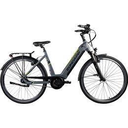 Z&uuml;ndapp E-Bike Z&Uuml;NDAPP "X600 - Bosch Mittelmotor" Gr. 50, grau (grau, gelb, schwarz), Elektrofahrr&auml;der, 50cm, 28 Zoll (71,12cm), Pedelec, Elektrofahrrad f&uuml;r Damen u. Herren