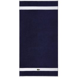 Duschtuch Lacoste "LCASUAL", marine, B:70cm L:140cm, Frottier, Baumwolle, Handt&uuml;cher, mit Label-Applikationen und Bord&uuml;re