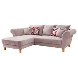 Ecksofa Home Affaire "Tassilo Mega Polsterecke mit Kaltschaum im Sitz, bequem, L-Form", rosa (flamingo), B:262cm H:95cm T:198cm, 100% Polyester, Sofas, Ecksofa, hoher Sitzkomfort, Breite 262cm, Komfortsitzh&ouml;he 48cm, zeitlos elegant
