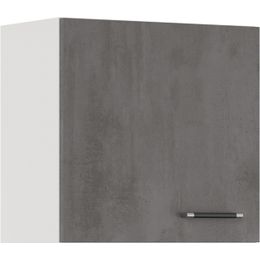 H&auml;ngeschrank IMPULS K&Uuml;CHEN "Prag", in drei Breiten, H&ouml;he: 57,9 cm", grau (beton, optik schiefer dunkelgrau), B:60cm H:57,9cm T:34,2cm, Dekorfolie, Holzwerkstoff, Schr&auml;nke, H&auml;ngeschrank, vormontiert, mit Dreht&uuml;r und einem verstellbaren Fachboden