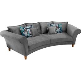 Big-Sofa Home Affaire "Tassilo geschwungene Formensprache, bequem, Mega Sofa, Breite 350cm", schwarz (asche), B:350cm H:95cm T:110cm, 100% Polyester, Sofas, Big-Sofa