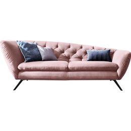 Recamiere Home Affaire "Beatrice, bequem und zeitlos elegant, Breite 223cm", rosa (altrosa), B:223cm H:84cm T:95cm, Samtoptik (100 Polyester), Sofas, Recamiere, Recamiere links oder rechts, passend zur "Beatrice"-Serie