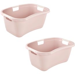 W&auml;schewanne keeeper "janne, 2er Set, Wanne mit Softgriffen, 65 x 45 x 28 cm, 50 l", nordic pink, B:45cm H:28cm T:65cm, Kunststoff, W&auml;schesammler, ergonomische Form, komfortable Softgriffe, H&uuml;ftst&uuml;tze