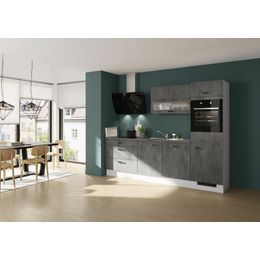 H&auml;ngeschrank IMPULS K&Uuml;CHEN "Prag", in drei Breiten, H&ouml;he: 57,9 cm", grau (beton, optik schiefer dunkelgrau), B:50cm H:57,9cm T:34,2cm, Dekorfolie, Holzwerkstoff, Schr&auml;nke, H&auml;ngeschrank, vormontiert, mit Dreht&uuml;r und einem verstellbaren Fachboden