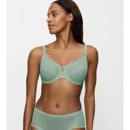 Minimizer-BH Triumph "Signature Sheer", Damen, Gr. 70, Cup G, gr&uuml;n (misty turquoise), T&uuml;ll, Obermaterial: 59% Polyamid, 41% Elasthan, BHs Minimizer-BH, verkleinert die Brust optisch um eine Cup-Gr&ouml;&szlig;e, Spitze