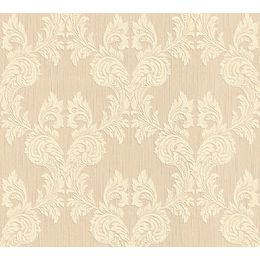 Textiltapete ARCHITECTS PAPER "Tessuto", beige (beige gelb), B:0,53m L:10,05m, Viskose, Vlies, Tapeten, Tapete Barock Tapeten Wohnzimmer Schlafzimmer K&uuml;che modern Design B&uuml;ro
