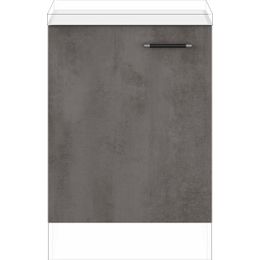 Sp&uuml;lenunterschrank IMPULS K&Uuml;CHEN "Prag", In zwei Breiten f&uuml;r eine flexible Nutzung,, H&ouml;he: 72,3 cm", grau (beton, optik schiefer dunkelgrau), B:60cm H:72,3cm T:57,6cm, Dekorfolie, Holzwerkstoff, Schr&auml;nke, K&uuml;chenunterschrank, vormontiert, mit Dreht&uuml;r
