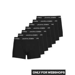 Jack & Jones PlusSize Trunk "JACHUEY TRUNKS 7 PACK NOOS PLS", Herren, Gr. 4XL, 7 Stk., schwarz (schwarz pack:schwarz, schwarz, schwarz, schwarz, schwarz, schwarz), Jersey, Obermaterial: 95% Baumwolle, 5% Elasthan, JACK & JONES PLUSSIZE, unifarben, bequem, Unterhosen