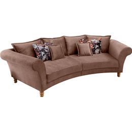 Big-Sofa Home Affaire "Tassilo geschwungene Formensprache, bequem, Mega Sofa, Breite 350cm", braun (hellbraun), B:350cm H:95cm T:110cm, 100% Polyester, Sofas, Big-Sofa