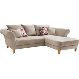 Ecksofa Home Affaire "Tassilo Mega Polsterecke mit Kaltschaum im Sitz, bequem, L-Form", gr&uuml;n (hellgr&uuml;n), B:262cm H:95cm T:198cm, 100% Polyester, Sofas, Ecksofa, hoher Sitzkomfort, Breite 262cm, Komfortsitzh&ouml;he 48cm, zeitlos elegant