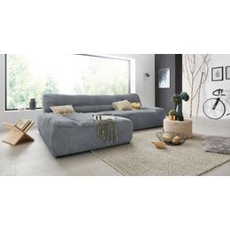 Ecksofa DOMO collection "Cesena moderne Polsterecke mit flachen Armlehnen, L-Form", grau (steel), B:288cm H:81cm T:175cm, Sofas, Ecksofa, fester Sitzkomfort, frei im Raum stellbar