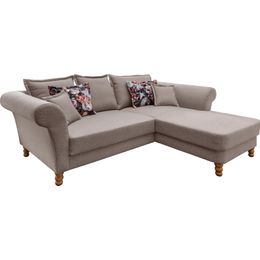 Ecksofa Home Affaire "Tassilo Mega Polsterecke mit Kaltschaum im Sitz, bequem, L-Form", grau (taupe), B:262cm H:95cm T:198cm, 100% Polyester, Sofas, Ecksofa, hoher Sitzkomfort, Breite 262cm, Komfortsitzh&ouml;he 48cm, zeitlos elegant