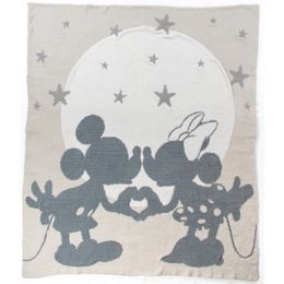 Kinderdecke Disney "Disney Mickey und Minnie Mouse", wei&szlig;, B:130cm L:150cm, Polyester, Wohndecken, Flauschige Kuscheldecke - 127 x 152 cm Flauschig gestrickt