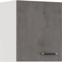H&auml;ngeschrank IMPULS K&Uuml;CHEN "Prag", in drei Breiten, H&ouml;he: 57,9 cm", grau (beton, optik schiefer dunkelgrau), B:50cm H:57,9cm T:34,2cm, Dekorfolie, Holzwerkstoff, Schr&auml;nke, H&auml;ngeschrank, vormontiert, mit Dreht&uuml;r und einem verstellbaren Fachboden