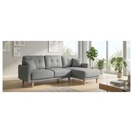 Ecksofa Home Affaire "TRIPLO optionale Schlafsofa mit Bettkasten, Ma&szlig;e B/T/H: 234/164/89 cm", grau (hellgrau), B:234cm H:89cm T:164cm, Sofas, Ecksofa, L-Form wahlweise mit Bettfunktion - Liegefl&auml;che 132x210 cm