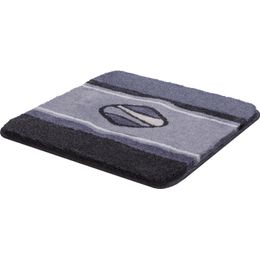 Badematte Grund "Jewel" Gr. 1, grau (anthrazit), H:24mm, Polyacryl, Badematten, Badematte, besonders dichter Flor, Badematten mit Streifen
