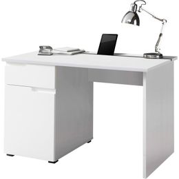 Schreibtisch BEGA OFFICE "Spice", wei&szlig; (wei&szlig;, wei&szlig; hochglanz, wei&szlig;, wei&szlig;), B:120cm H:76cm T:67cm, Tische, Schreibtisch, Home Office Desk mit Griffmulden, in 2 Breitenvarianten