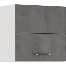 Faltlifth&auml;ngeschrank IMPULS K&Uuml;CHEN "Prag", in zwei Breiten, H&ouml;he 57,9 cm", grau (beton, optik schiefer dunkelgrau), B:60cm H:57,9cm T:34,2cm, Dekorfolie, Holzwerkstoff, Schr&auml;nke, vormontiert, mit Falt-Liftt&uuml;r bestehend aus 2 Fronten