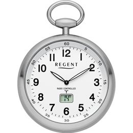 Regent Uhren Taschenuhr REGENT, silber (edelstahlfarben), Taschenuhren, Damen, Taschenuhr, Quarzuhr, Herrenuhr, Funk, Kette