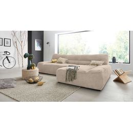 Ecksofa DOMO collection "Cesena moderne Polsterecke mit flachen Armlehnen, L-Form", beige, B:288cm H:81cm T:175cm, Sofas, Ecksofa, fester Sitzkomfort, frei im Raum stellbar