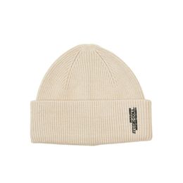 Jack & Jones Beanie JACK & JONES "JACCOLL REGULAR BEANIE NOOS", Damen, moonbeam, Strick, Viskosemischung, bedruckt, M&uuml;tzen Beanie