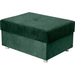 Hocker Collection AB "Italia, B: 78 cm", gr&uuml;n, B:78cm H:42cm T:59cm, 100%Polyester, Hocker, Hocker, mit Federkern