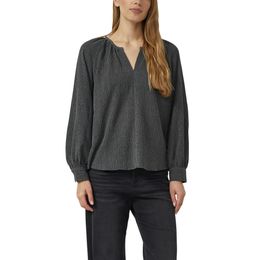 Langarmbluse s.Oliver, Damen, Gr. 46, schwarz, Web, Obermaterial: 78% Polyester, 21% Viskose, 1% Elasthan, unifarben, relaxed fit normal, Rundhals, Manschette, Blusen, mit Manschetten