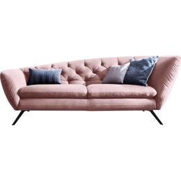 Recamiere Home Affaire "Beatrice, bequem und zeitlos elegant, Breite 223cm", rosa (altrosa), B:223cm H:84cm T:95cm, Samtoptik (100 Polyester), Sofas, Recamiere, Recamiere links oder rechts, passend zur "Beatrice"-Serie