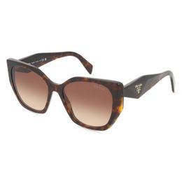 Prada PR19ZS | Damen-Sonnenbrille | Fassung: Vollrand, Quadratisch, Acetat, Havanna | Glasfarbe: Braun Verlaufend