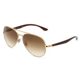 Ray-Ban RB 3675 | Unisex-Sonnenbrille | Fassung: Vollrand, Pilot, Metall, Gold | Glasfarbe: Braun