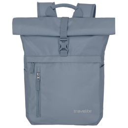 Freizeitrucksack Travelite "BASICS Rollup Rucksack", Gr. B/H/T: 37cm x 60cm x 16cm, blau (rauchblau), Polyester, unifarben, Rucks&auml;cke Freizeitrucksack