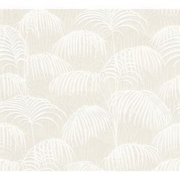 Textiltapete ARCHITECTS PAPER "Tessuto", beige (creme wei&szlig;), B:0,53m L:10,05m, Viskose, Vlies, Tapeten, Dschungeltapete Tapete Palmen Tapeten Wohnzimmer Schlafzimmer K&uuml;che