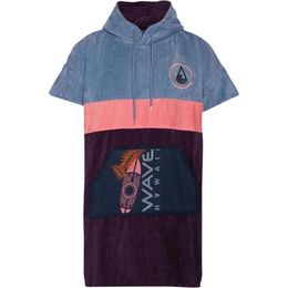 Wave Hawaii Cotton Velours Kiholo Unisex Poncho blau M - Damenshirts, -blusen & -pullover
